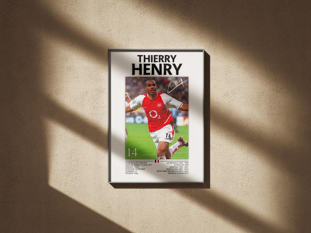 Thierry Henry Poster – Arsenal Football Legend Art, Digital Download - Etsy