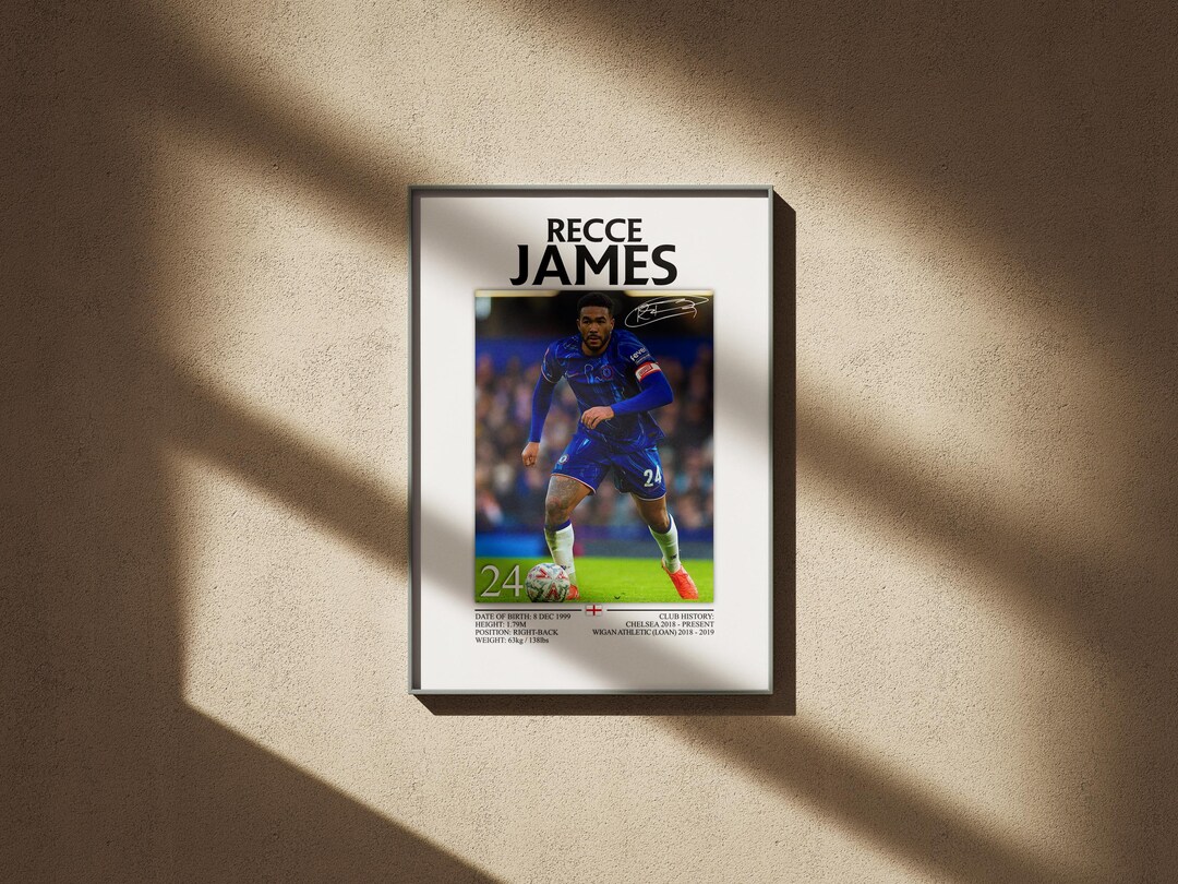 Reece James Poster - Chelsea FC Football Wall Art - Etsy