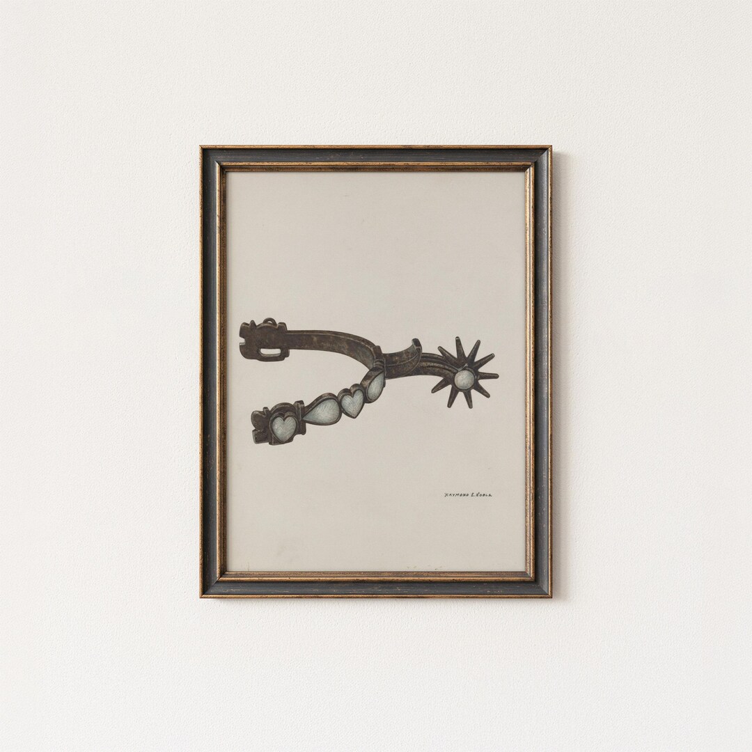 Women’s Cowgirl Spur Art Print | Vintage Heart Spur Painting | Western ...