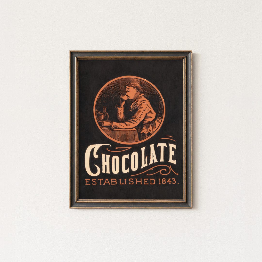 Vintage Chocolate Advertisement Poster | Antique Candy Ad Art | Retro ...