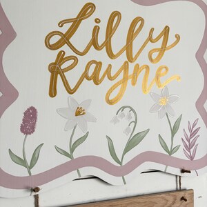 Hospital Door Hanger for Girls // Lilies Nursery // Mauve Pink ...