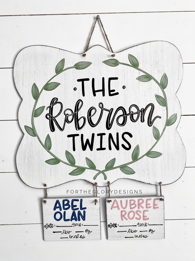 Hospital Door Hanger for Twins // Twins Nursery Name Sign // - Etsy