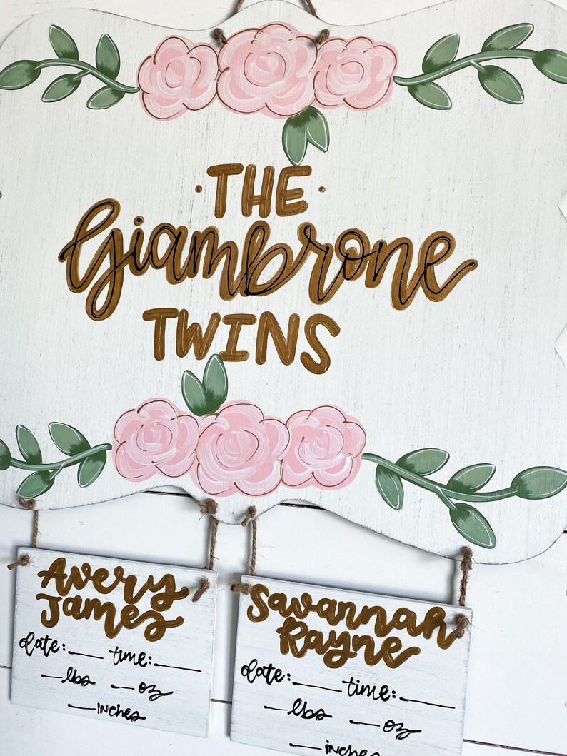 Hospital Door Hanger for Twins // Twins Nursery Name Sign // | Etsy