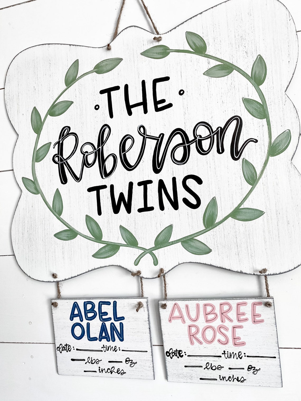 Hospital Door Hanger for Twins // Twins Nursery Name Sign // - Etsy