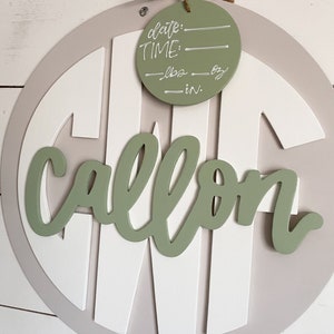 Circle Hospital Door Hanger for Boys // Circle Monogram Nursery Art ...