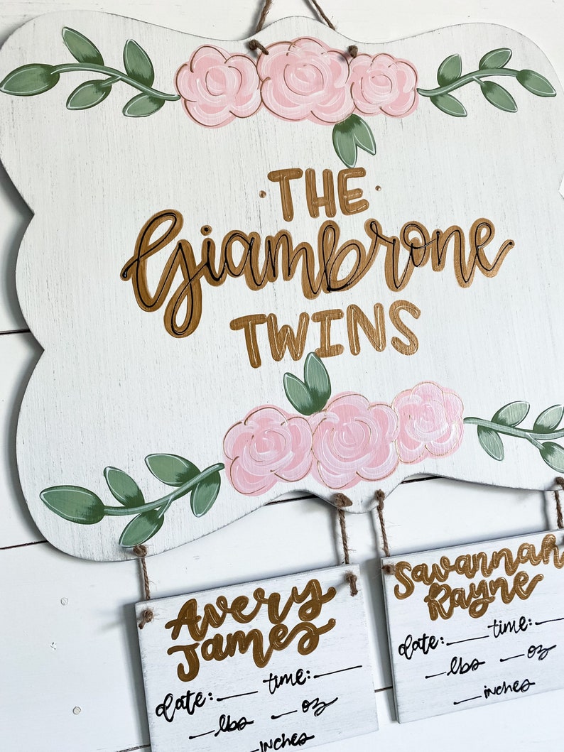Hospital Door Hanger for Twins // Twins Nursery Name Sign // | Etsy