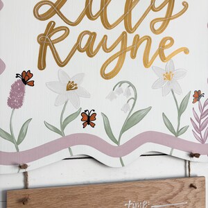 Hospital Door Hanger for Girls // Lilies Nursery // Mauve Pink ...
