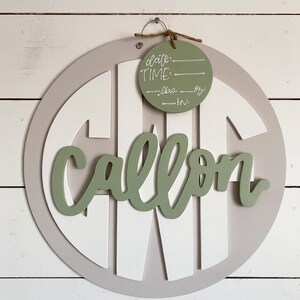 Circle Hospital Door Hanger for Boys // Circle Monogram Nursery Art ...