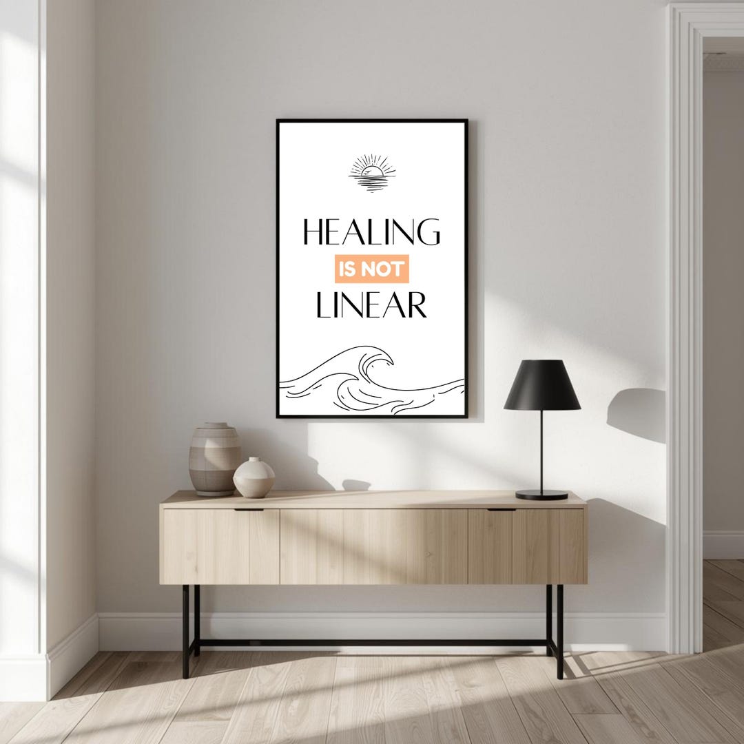 Healing is Not Linear Poster, Mental Health Wall Art, Therapy Office ...