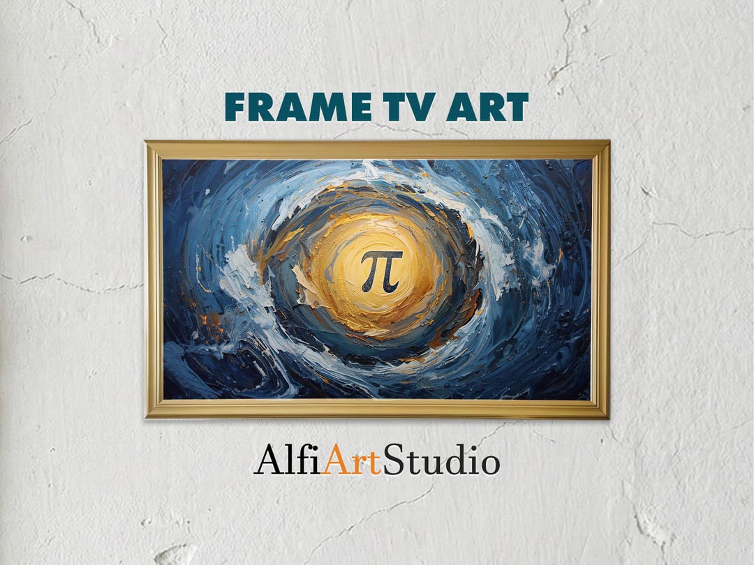 Impasto Pi Day Samsung Frame TV Arts, Cosmic Math Print, Van Gogh Style ...