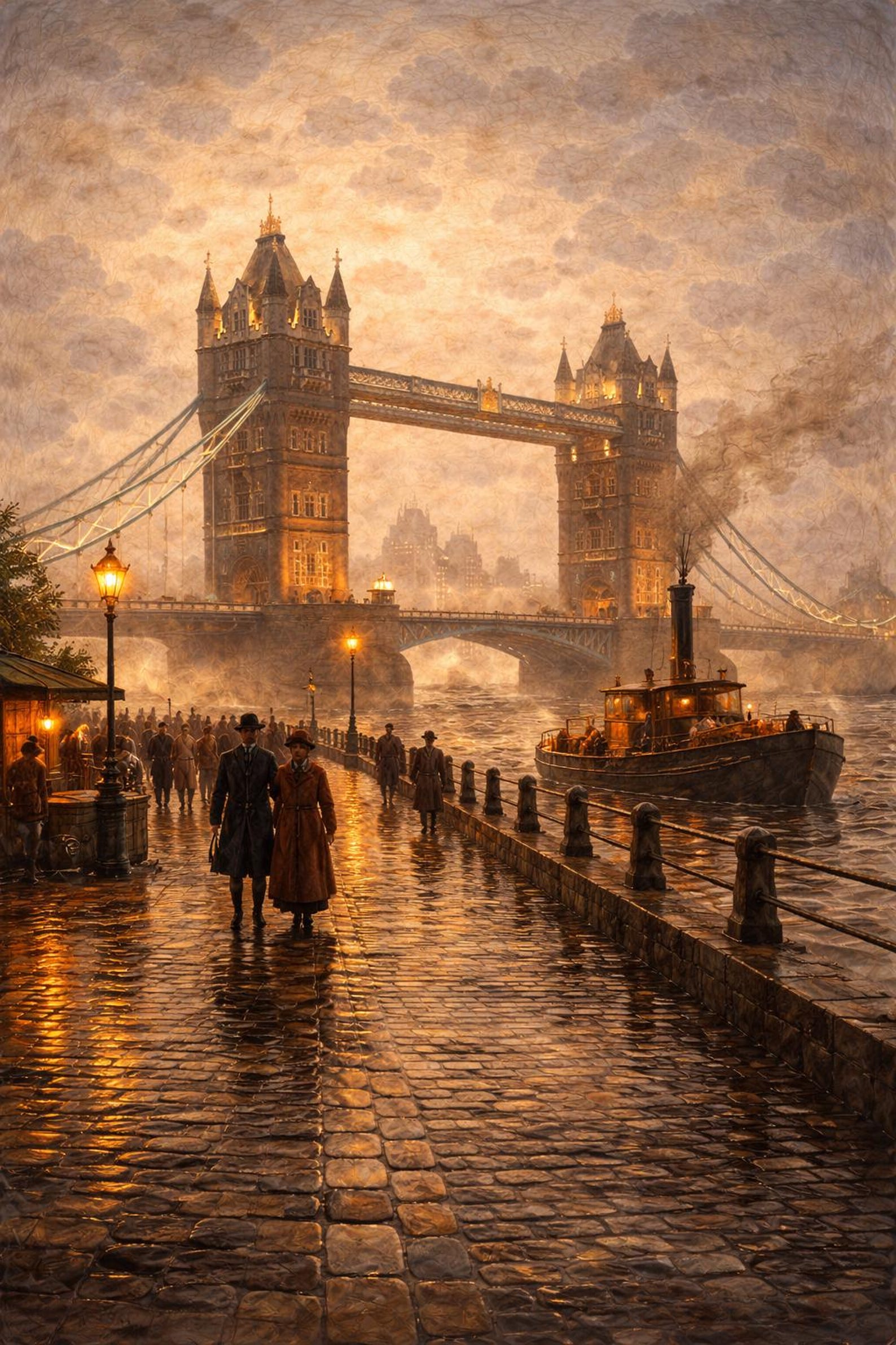 Old London Tower Bridge Oil Painting Printable – Vintage London Wall ...