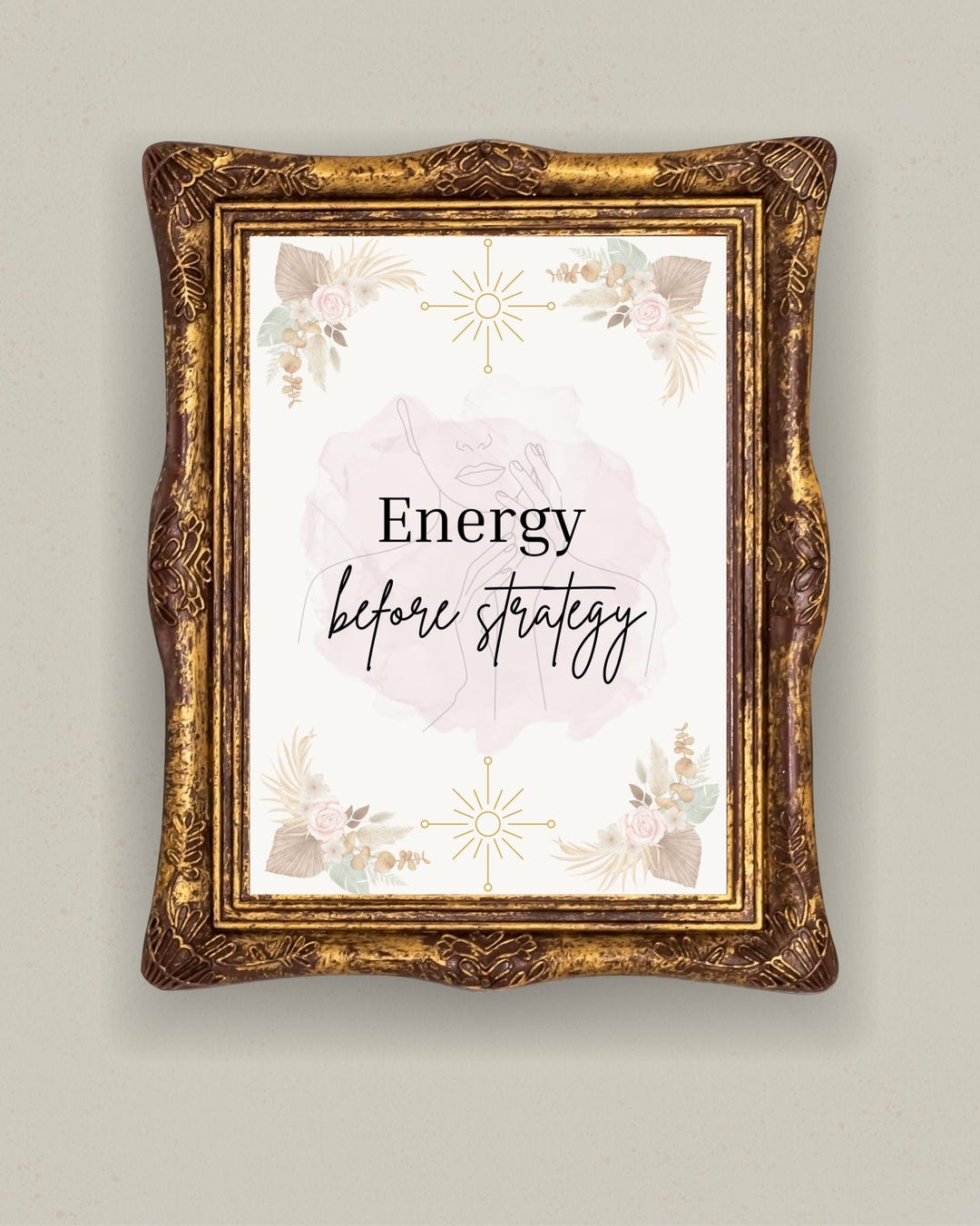 Boho Motivational Poster "energy Before Strategy" – Mindfulness ...