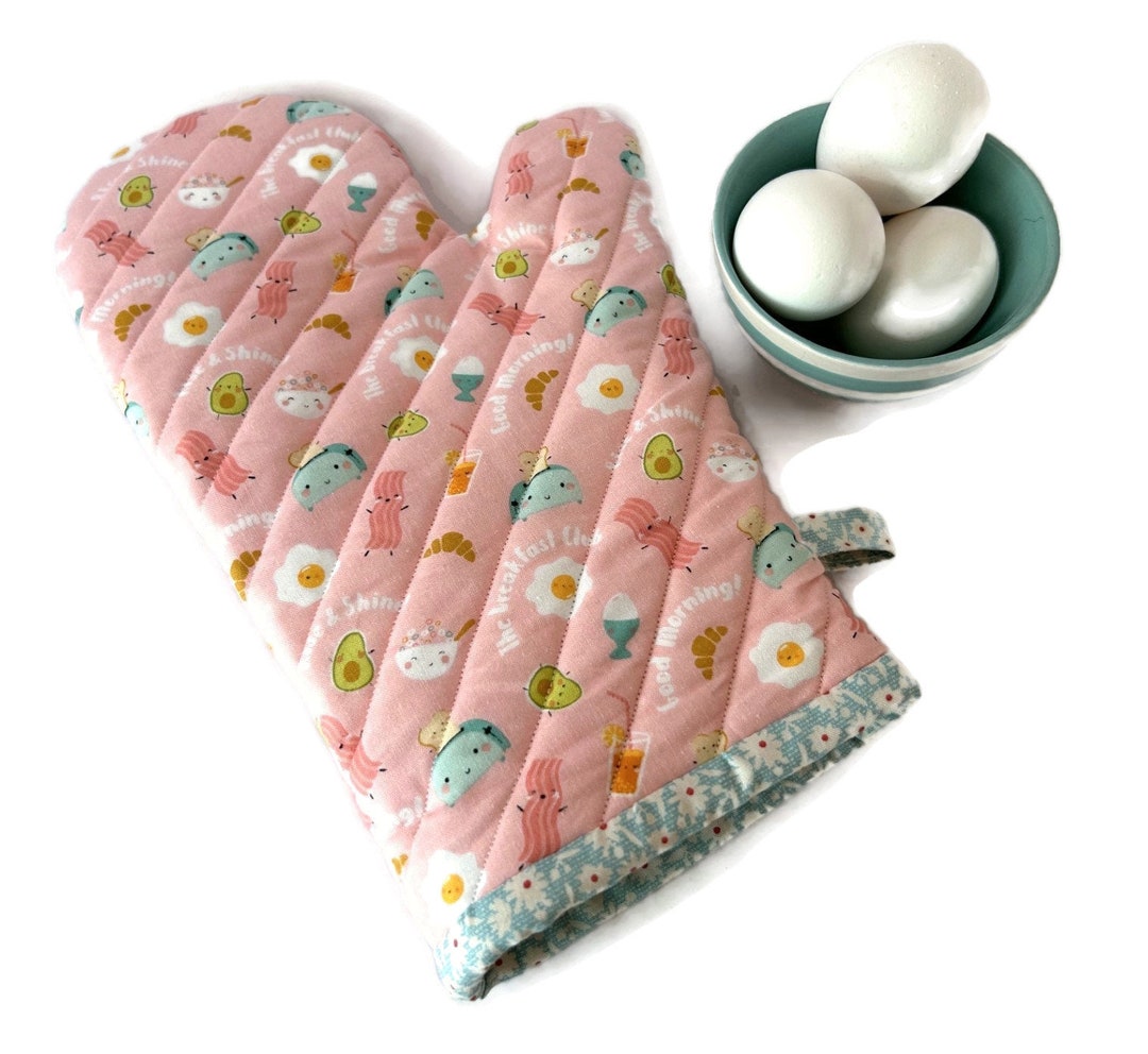 Cute Oven Mitt - Weekend Brunch Kitchen Glove - Happy Breakfast Hot ...