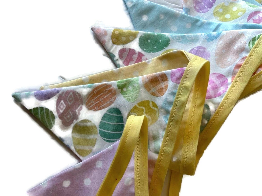 Easter Triangle Flag Garland With Colorful Easter Eggs and Polka Dots ...