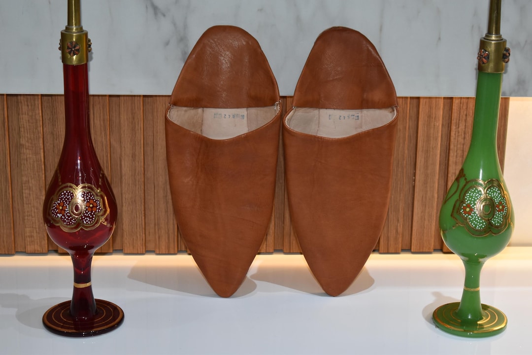 Moroccan Babouches in Genuine Leather, Handmade, Traditional Slippers ...