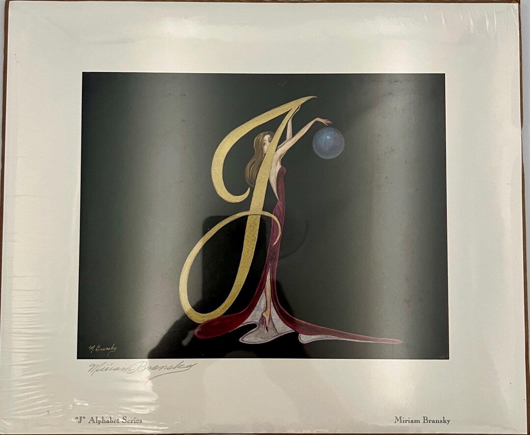 Signed Miriam Bransky “J” Alphabet Series Art Deco 10 X 12 Sealed - Etsy