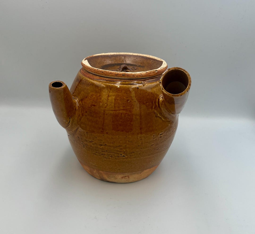 Antique French Country Pottery Amber Glaze Lidded Teapot - Etsy
