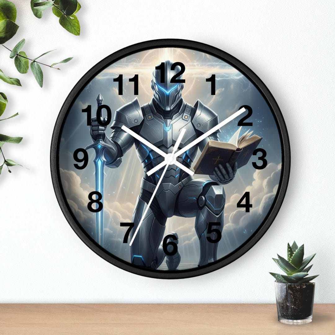 Futuristic Knight Wall Clock | Modern Gamer Home Decor - Etsy