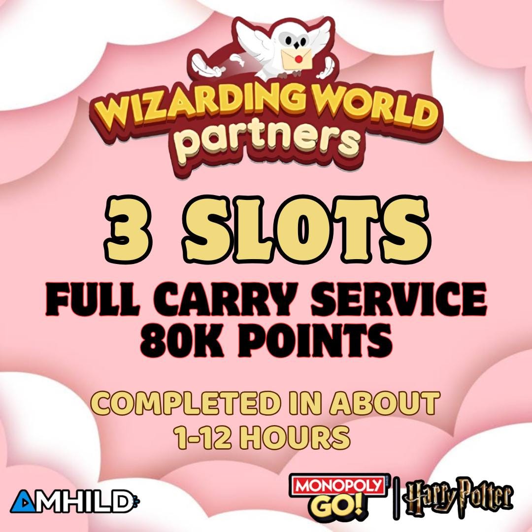 3 SLOTS – Monopoly Go Wizarding World Partners Full Carry - Etsy