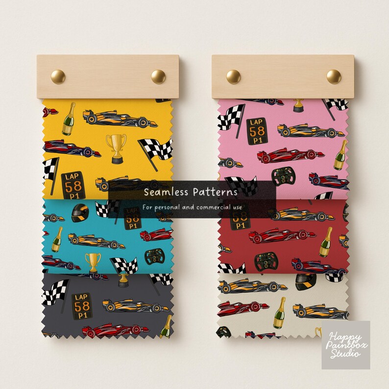 Race Car Seamless Pattern — Bright Blue Grand Prix Motorsport Theme ...