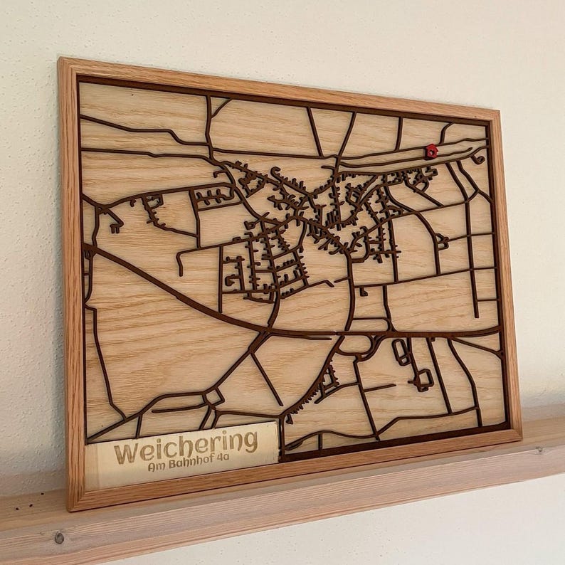 Laser-engraved Wooden City Map – Personalized City Map | Real Wood ...