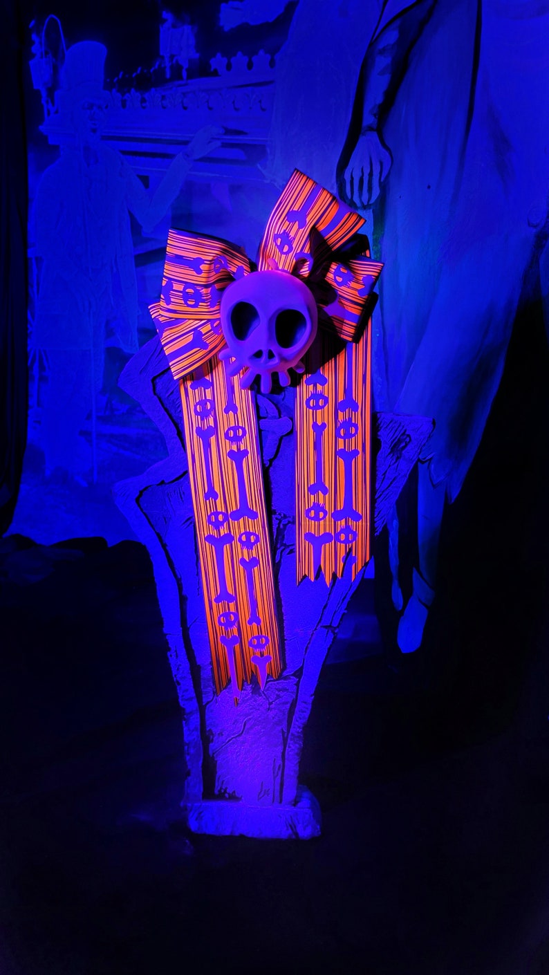 Haunted Mansion Holiday Graveyard Blacklight Responsive Ribbon - Etsy