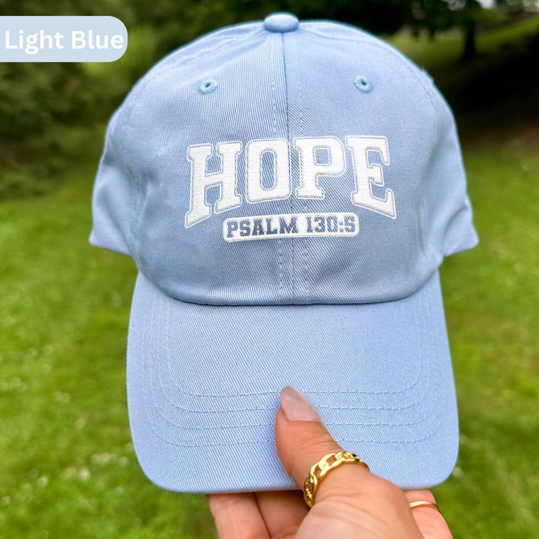 Embroidered Christian HOPE Hat, Bible Verse Psalm 130:5 Cap, Faith ...