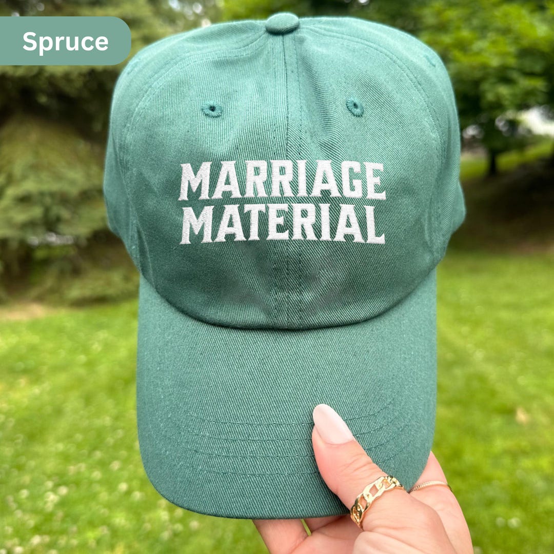 Embroidered Marriage Material Hat, Relationship Gift, Cute Dating Hat ...