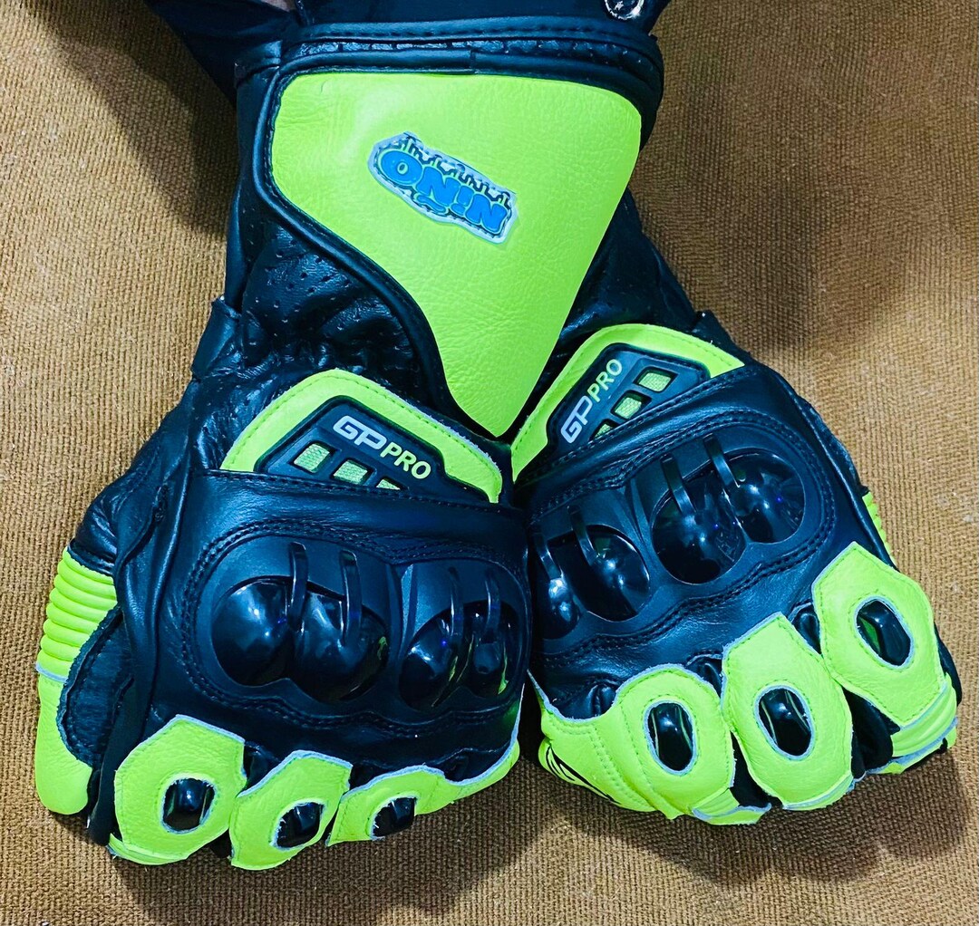 GP Pro Motorcycle Gloves: Leather Armored Racing Gloves - Etsy