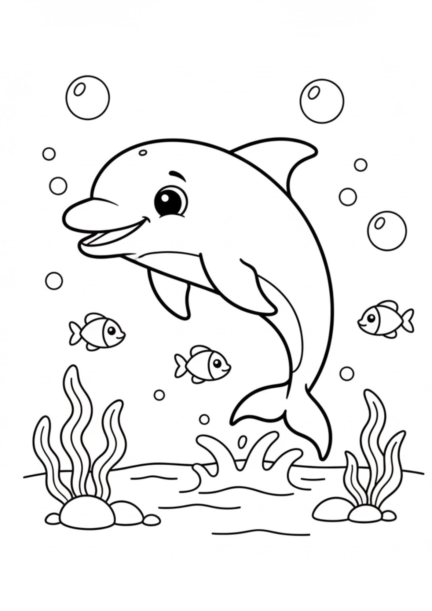 Sea Animals Coloring Pages for Kids | Simple & Cute | 10 Printable ...