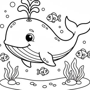 Sea Animals Coloring Pages for Kids | Simple & Cute | 10 Printable ...