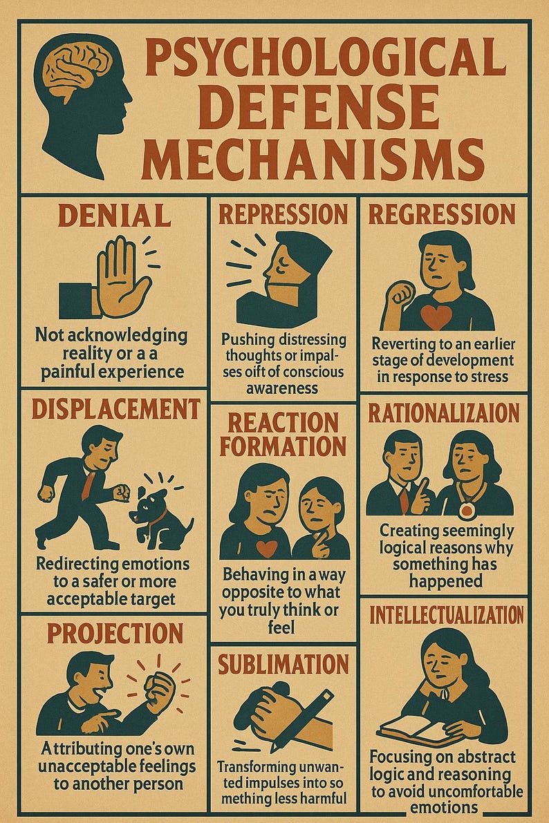 Teacher | Psychological Defense Mechanisms Wall Art Digital Download ...