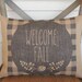 Welcome Fall Burlap Pillow Buffalo Check Fall Autumn Decor - Etsy