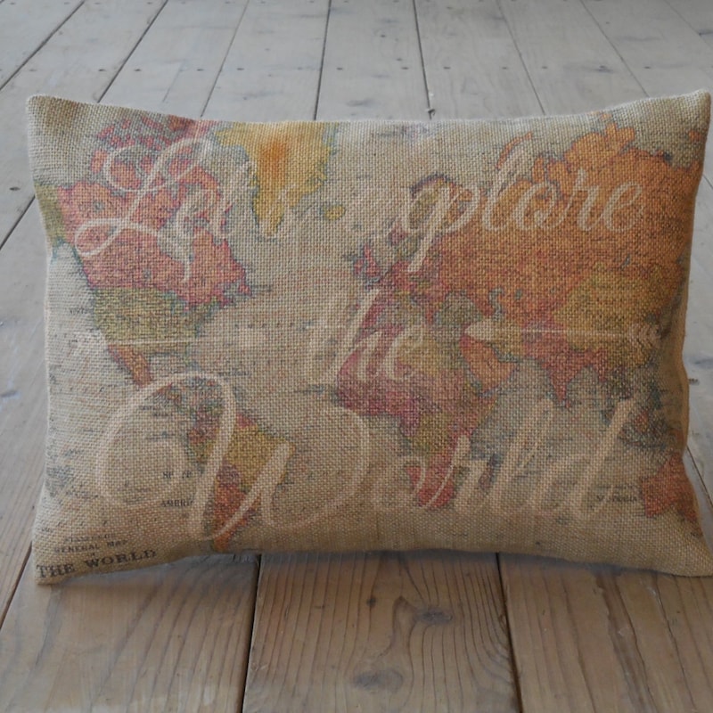 Map Pillow - Etsy