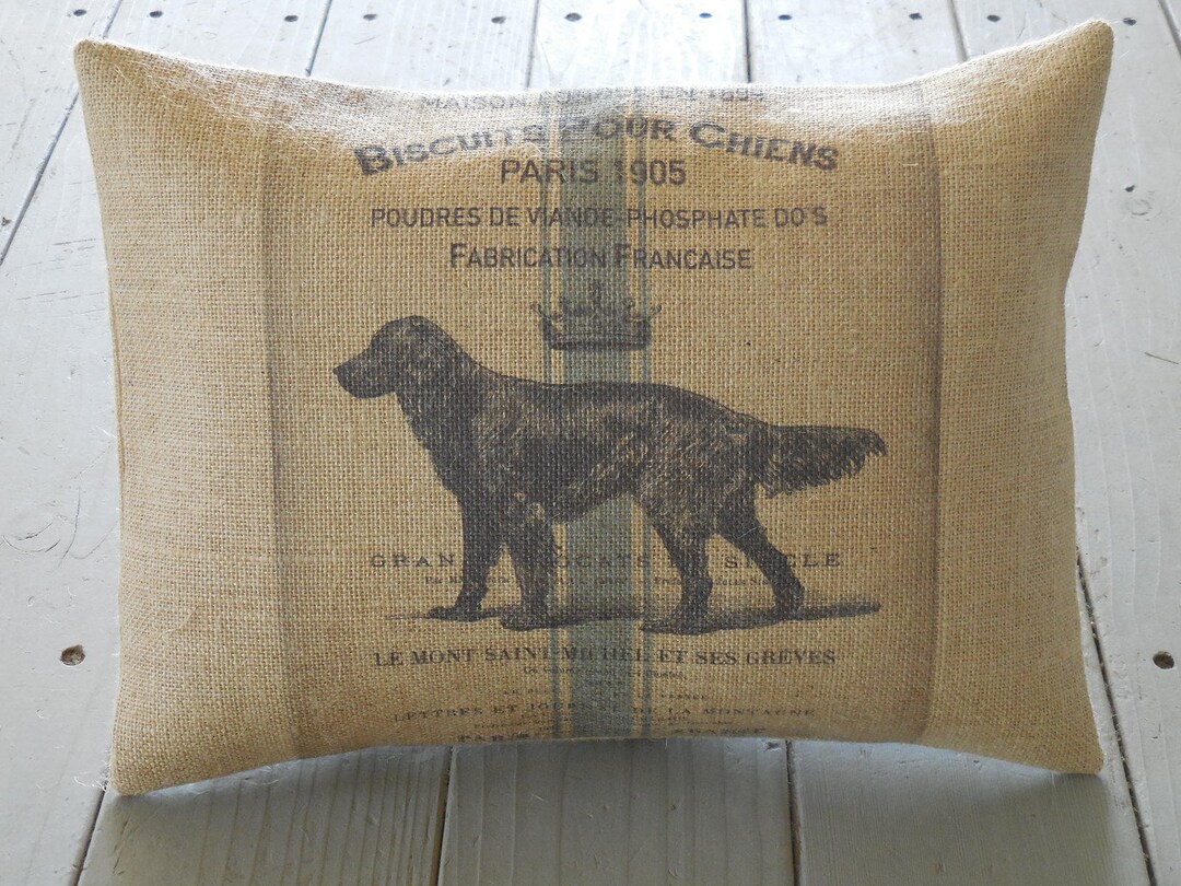 Retriever Farmhouse Burlap Pillow, Dog Lover Gift, Farmhouse Pillows ...