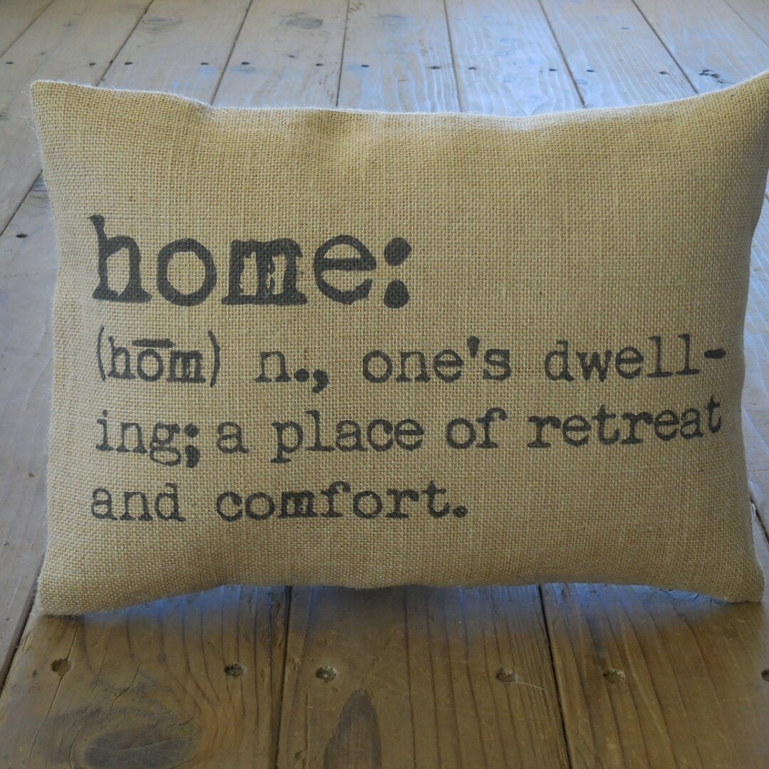 Home Definition Burlap Pillow - Housewarming Gift- New House,farmhouse ...