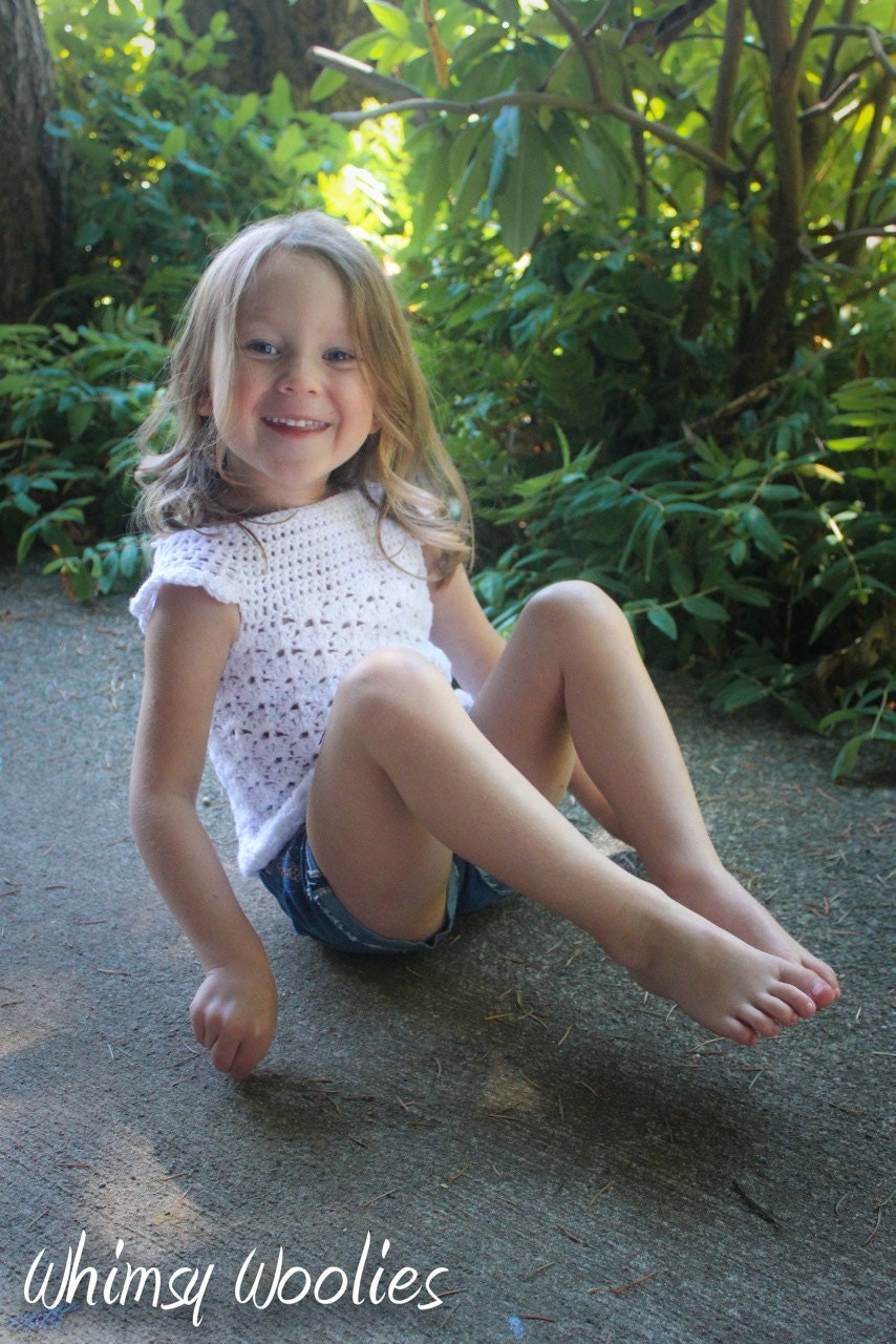 Girls Crochet Top Pattern Crochet Shell Mary S Etsy