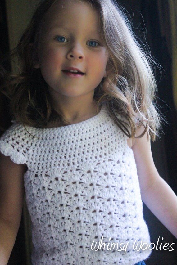 Girls Crochet Top Pattern: Crochet Shell 'mary's - Etsy
