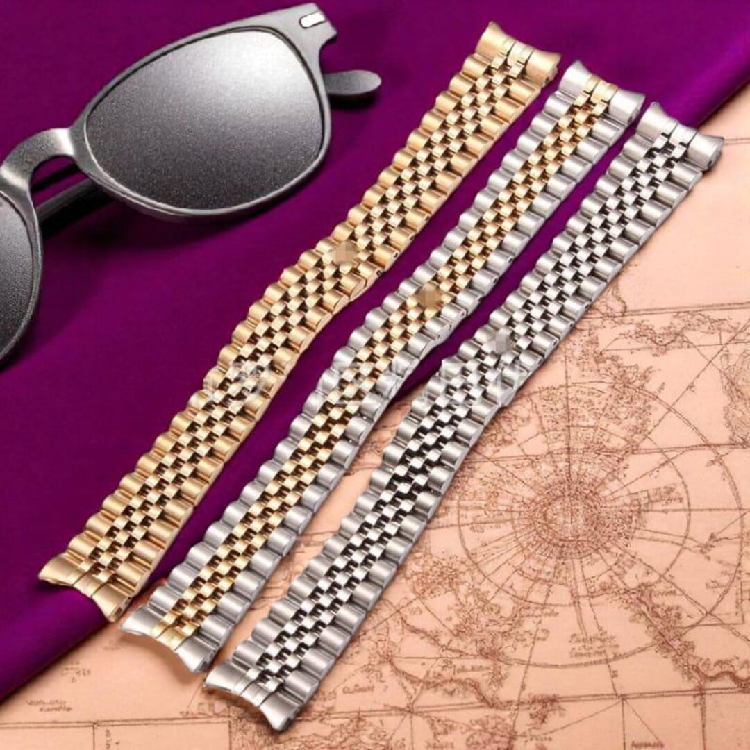 Handcrafted 316L Solid Stainless Steel 5-link Bracelet – Curved Arc ...