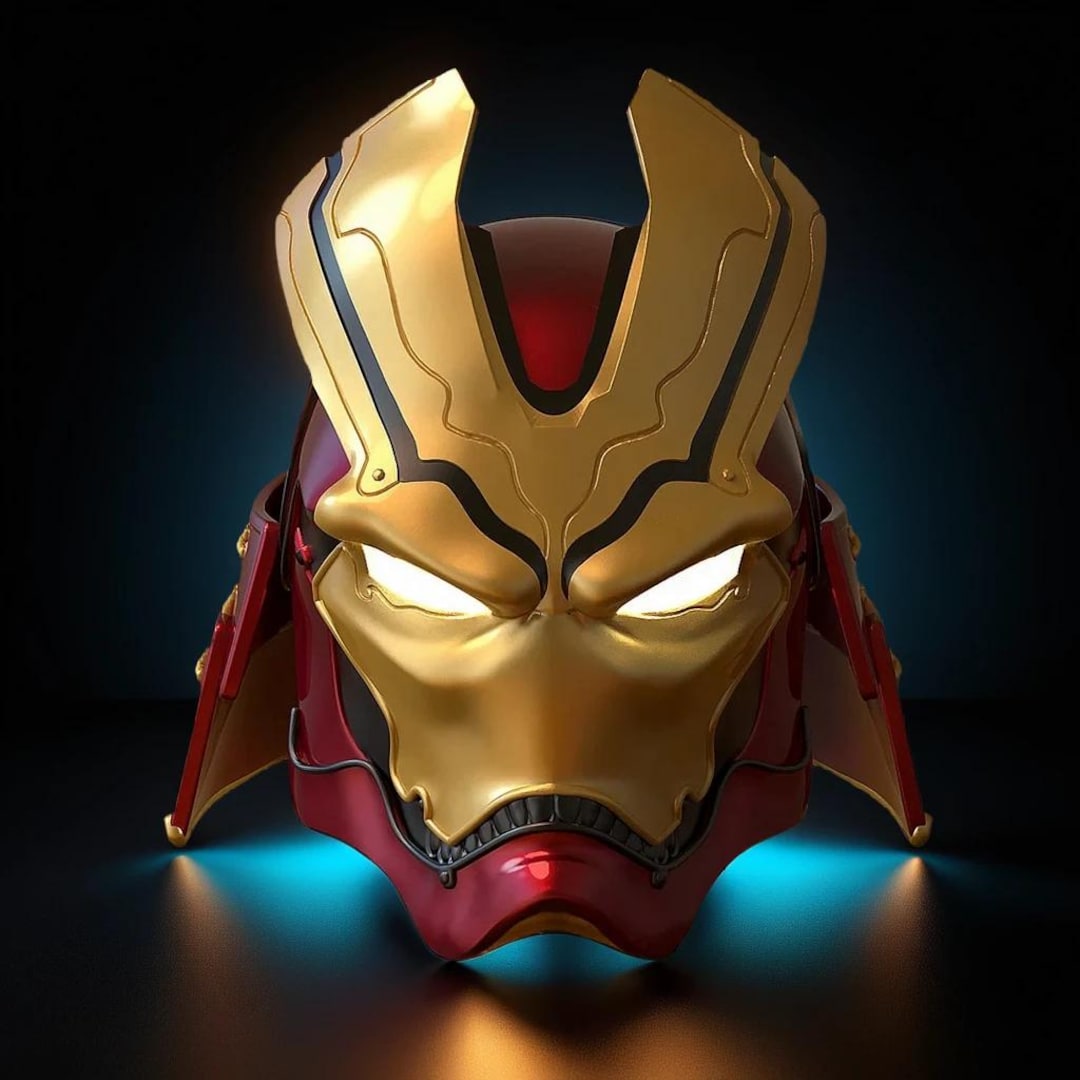 Iron Ronin Armor | Samurai-tech Cosplay Helmet STL | Futuristic 3D ...