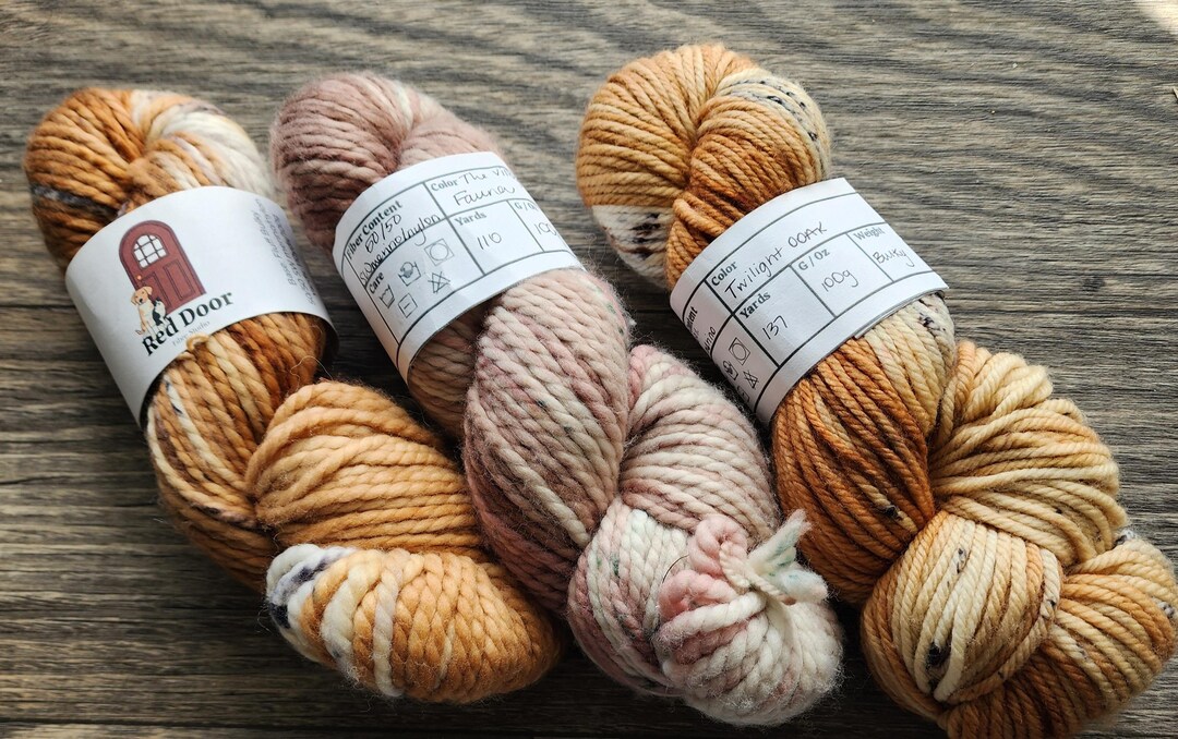 3 Skeins Red Door Bulky Weight Yarn Grab Bag Chunky Weight Yarn Destash ...