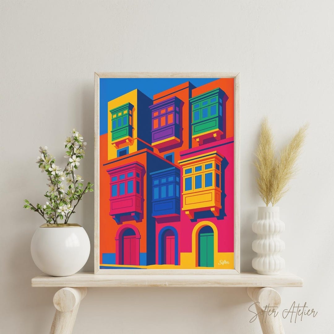 Art Deco Malta Travel Poster Set: Vintage City Prints (digital Download ...