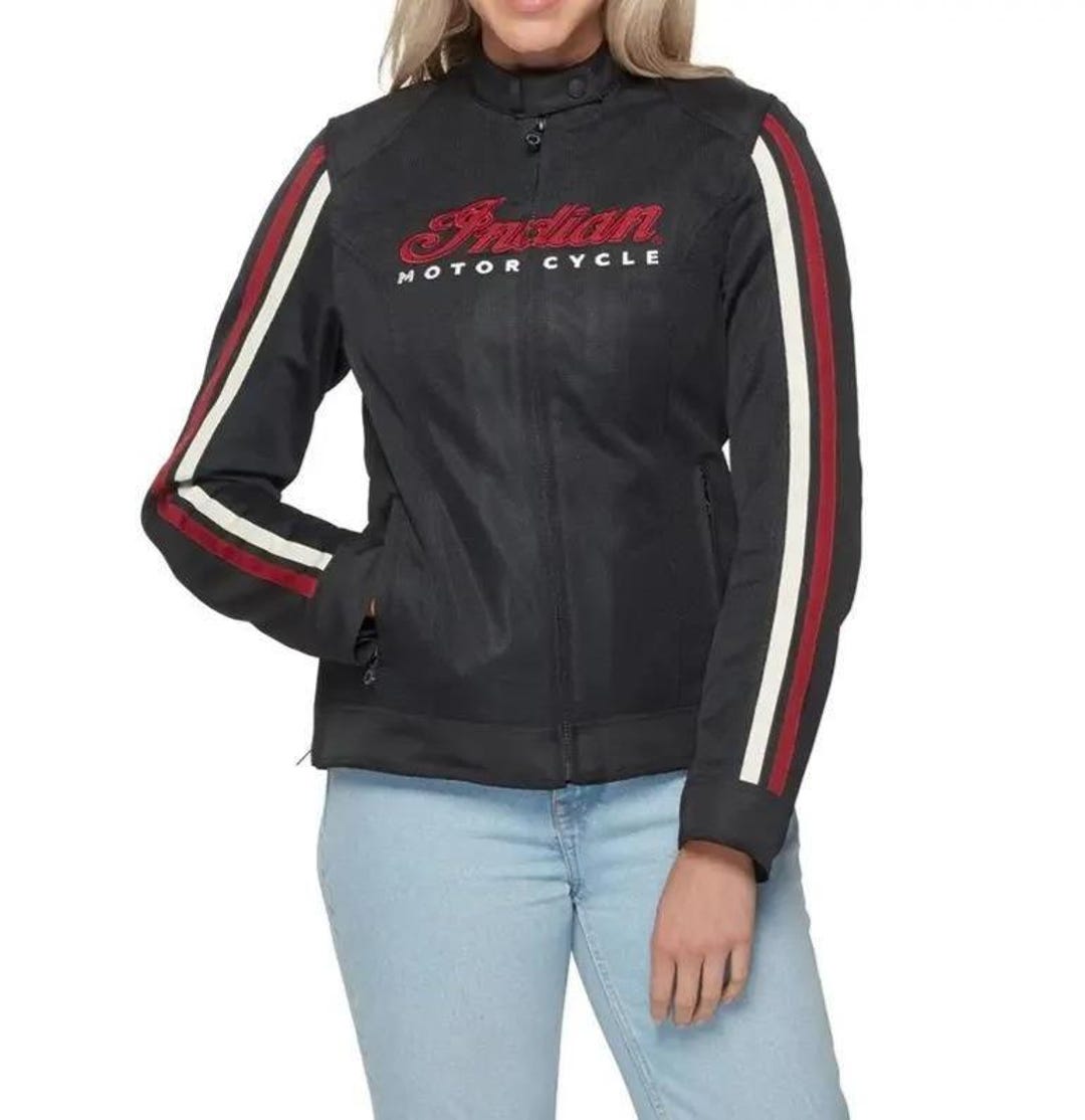 Women's Indian Motorcycle Milestone Jacket Black Mesh Biker Gear, CE ...