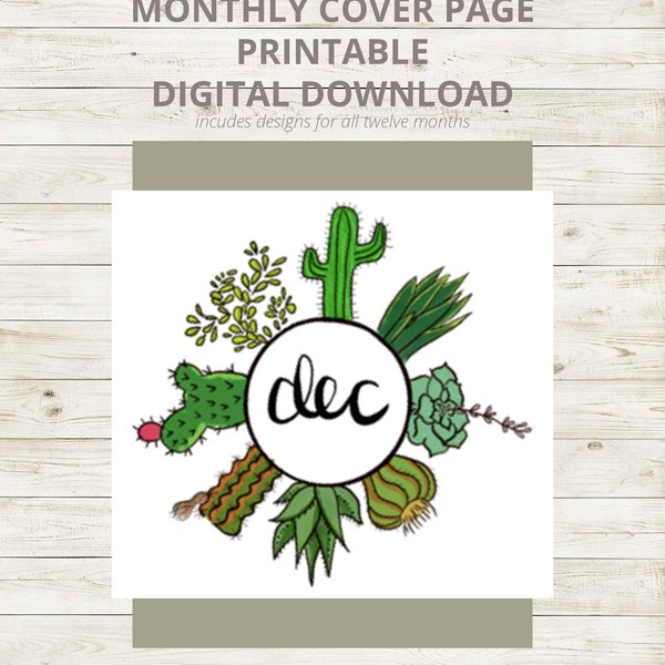 Cactus Planner Cover - Etsy