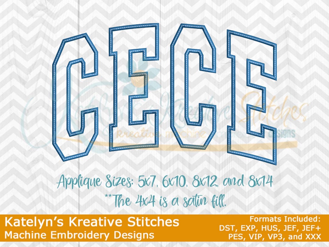 CECE Arched Embroidery Design, Machine Embroidery, Arched Applique ...