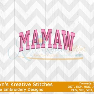 Mamaw Arched Embroidery - Etsy
