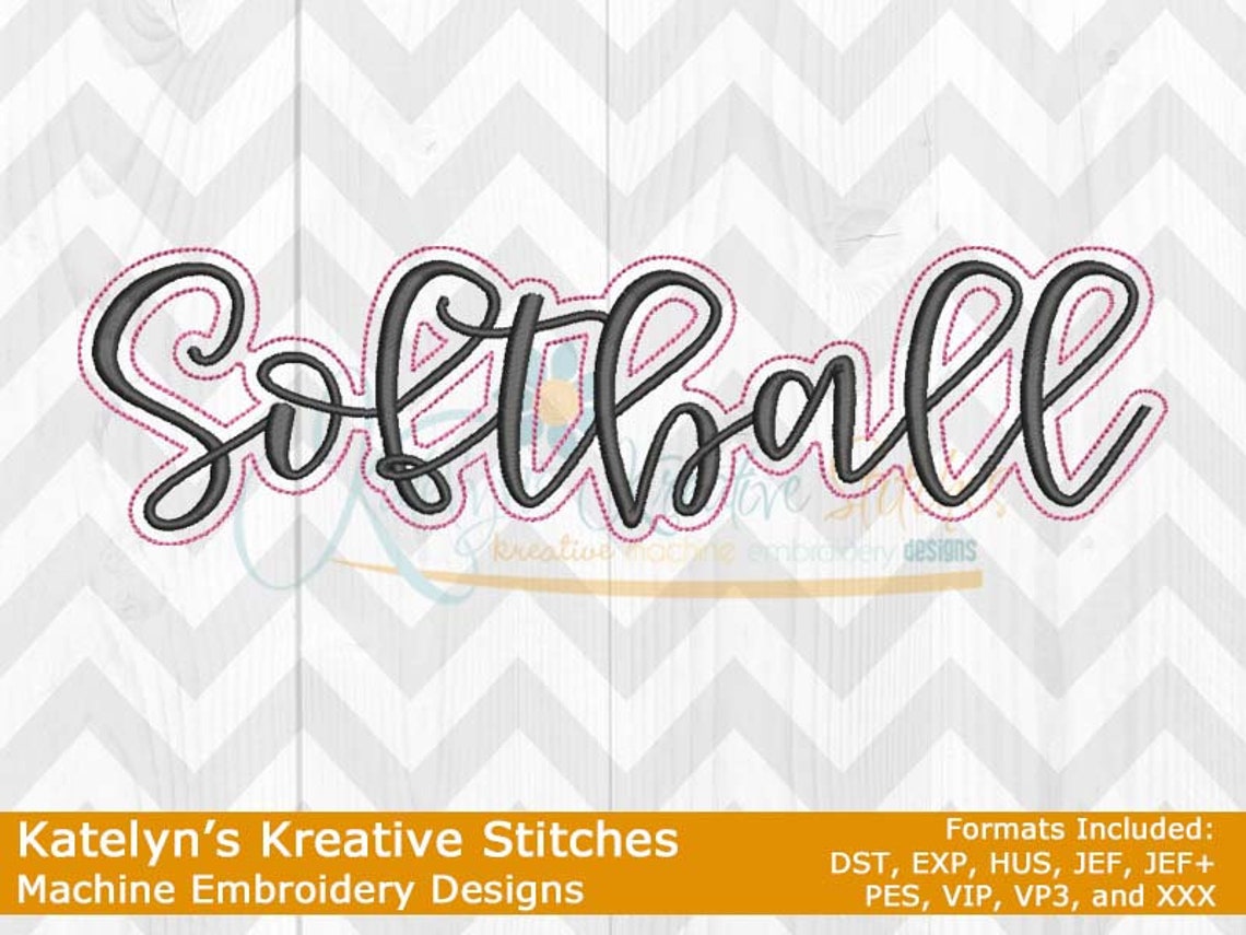 Softball Script Machine Embroidery - 2022 Series - Etsy