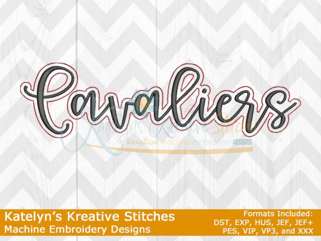Cavaliers Script Machine Embroidery - 2022 Series - Etsy