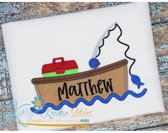 Instant Download Fishing Embroidery Applique Design With - Etsy