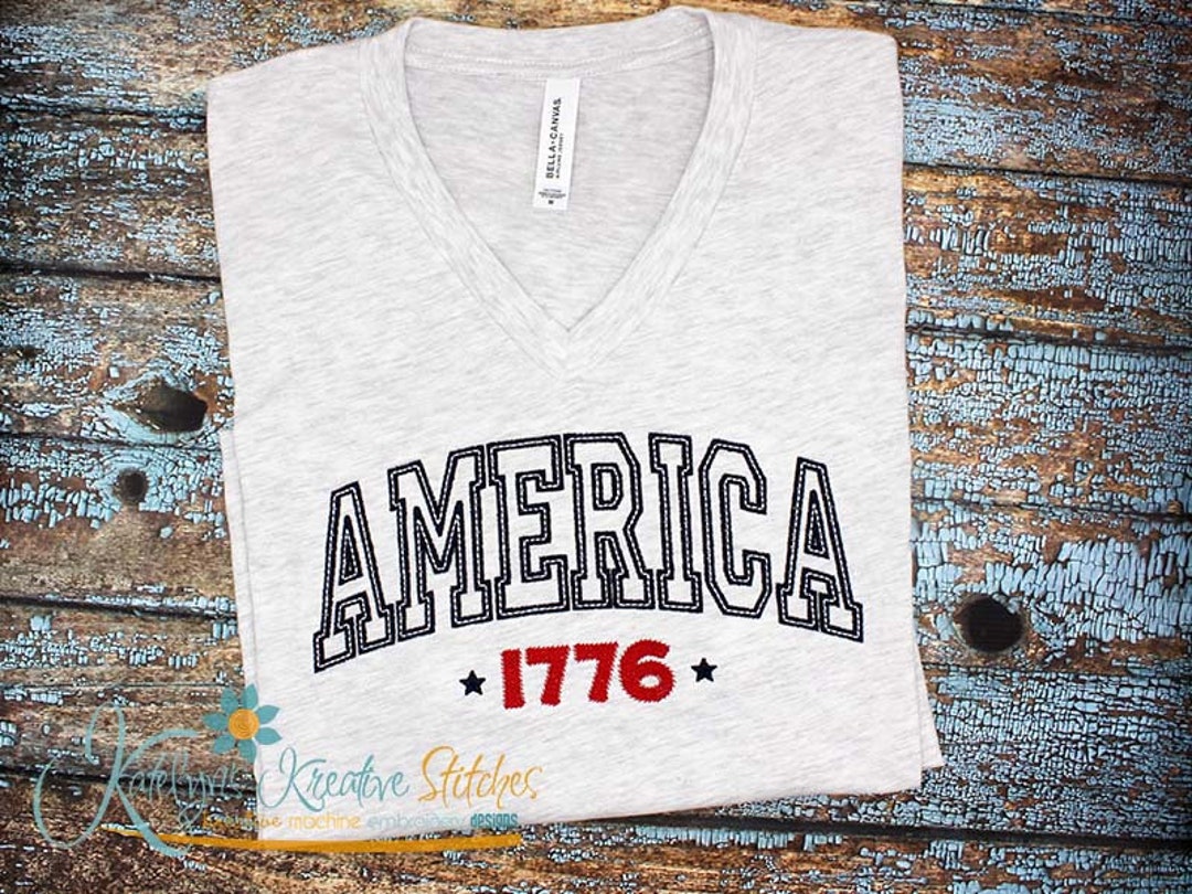 America 1776 Arched Embroidery - Etsy